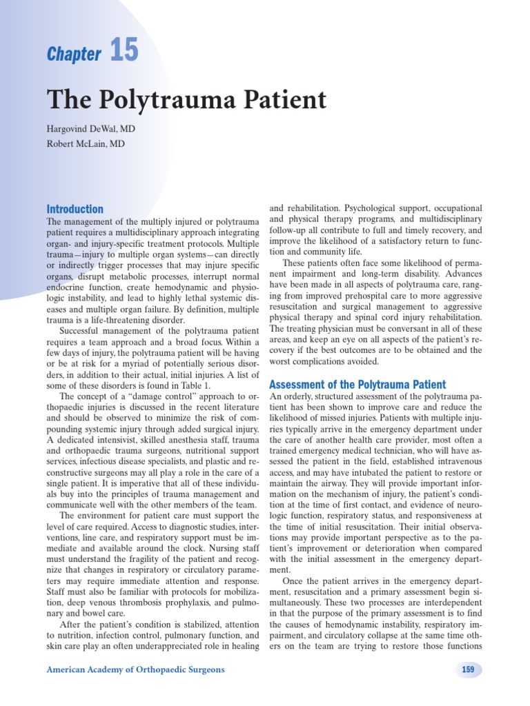 Ch15.Polytrauma Patient | PDF | Major Trauma | Spinal Cord Injury