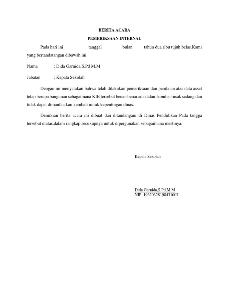 Berita Acara Penghapusan Barang | PDF