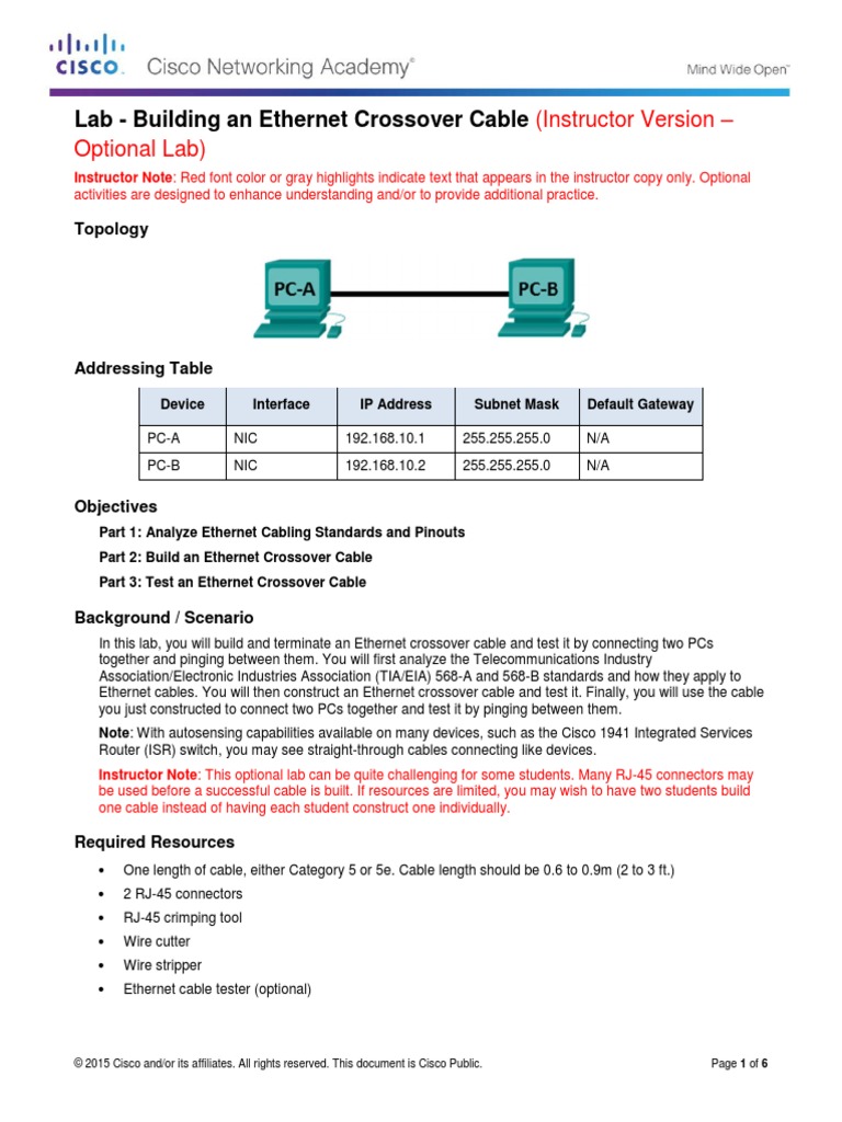 4.2.2.7 Lab - Building An Ethernet Crossover Cable - ILM | PDF ...