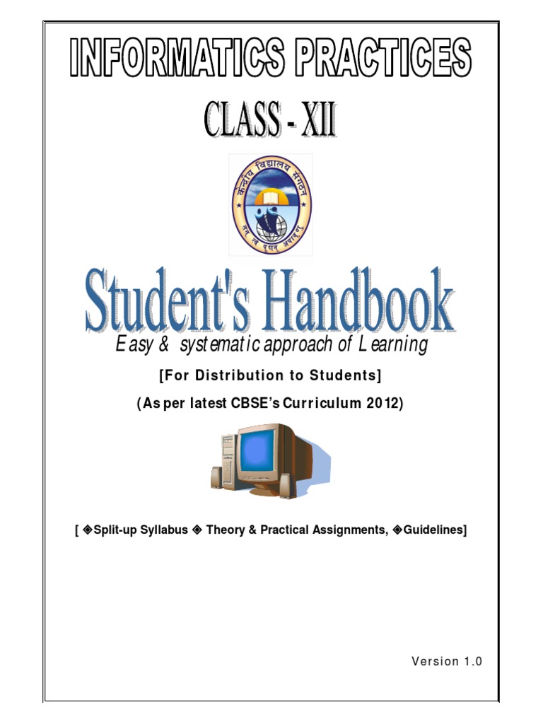 Class XII Informatics Practices Handbook | PDF | Inheritance (Object Oriented Programming ...