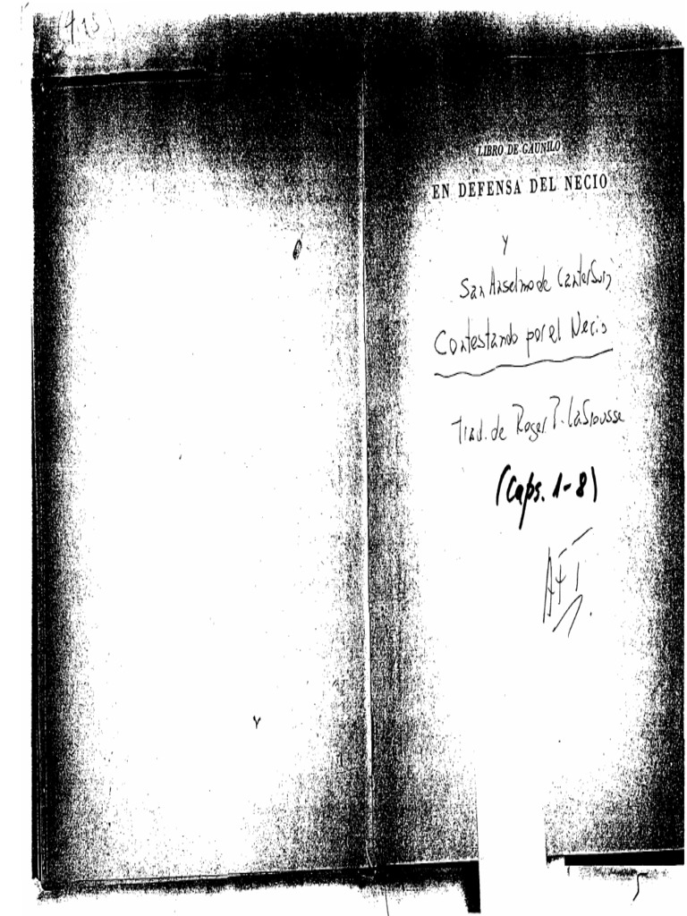 Gaunilon, Libro de Gaunilo. en Defensa Del Necio (Siglo XI) | PDF