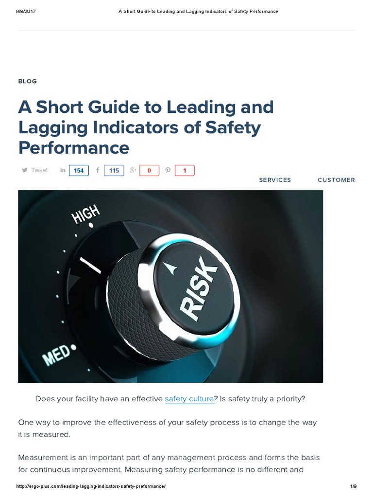 A Short Guide to Leading and Lagging Indicators of Safety Performance ...
