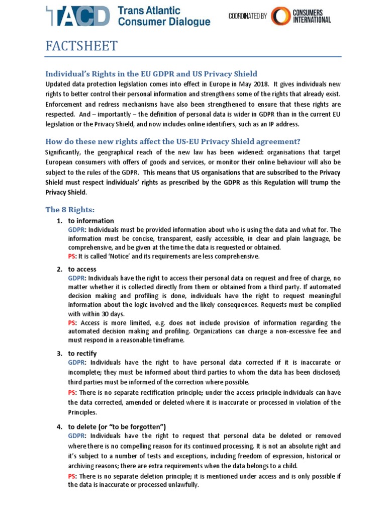 Ensuring Privacy For All Factsheet | PDF | Information Privacy | Rights