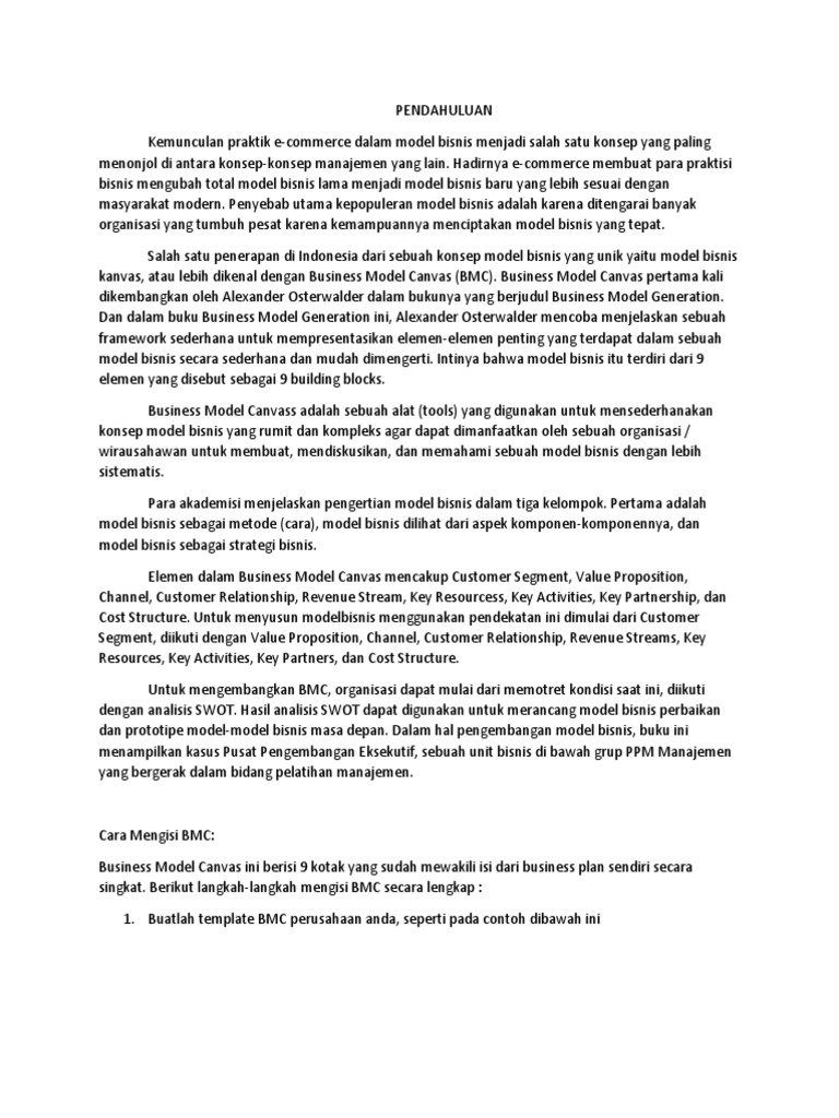 Cara Mengisi BMC Secara Lengkap | PDF