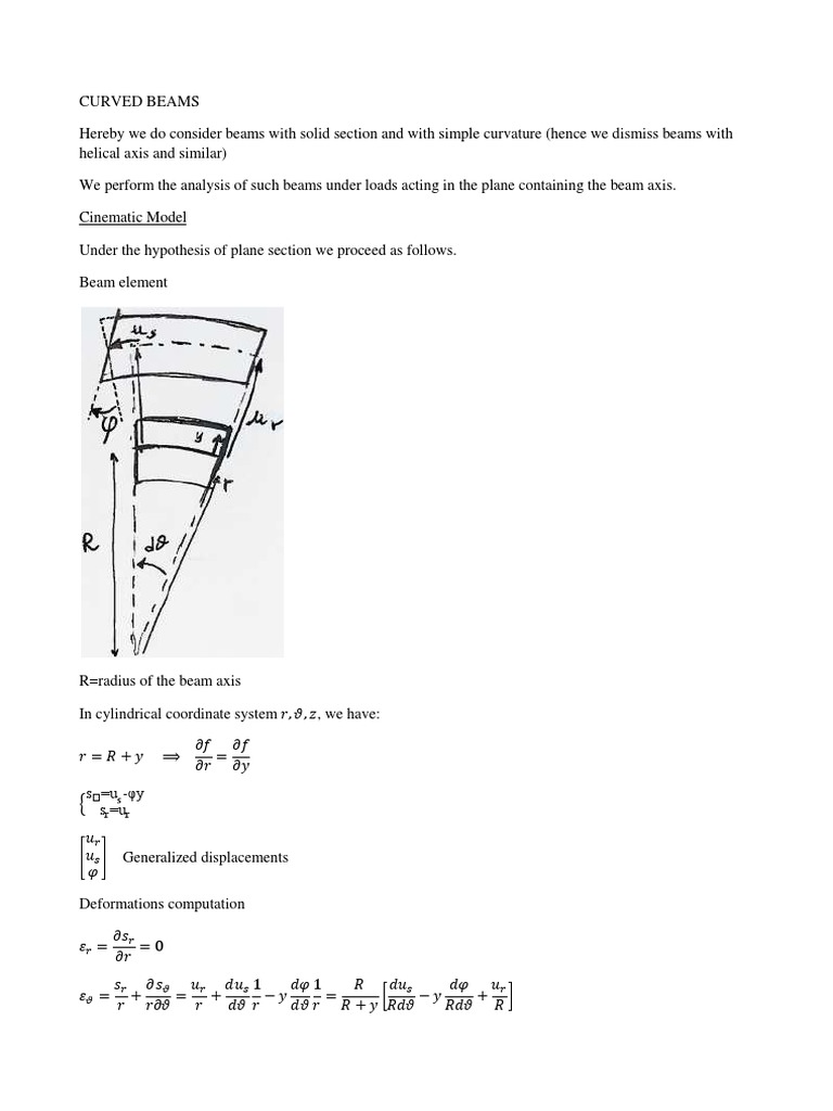 Curved Beams Theory | Beam (Structure) | Theoretical Physics