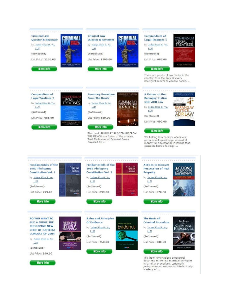 Philippine Law Books Authored by Judge Eliza B. Yu, LLM, DCL | PDF ...