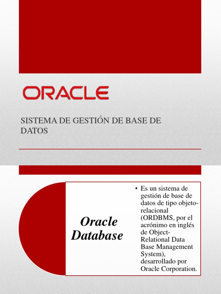 Oracle - Caracteristicas Generales | PDF | Base de datos Oracle ...