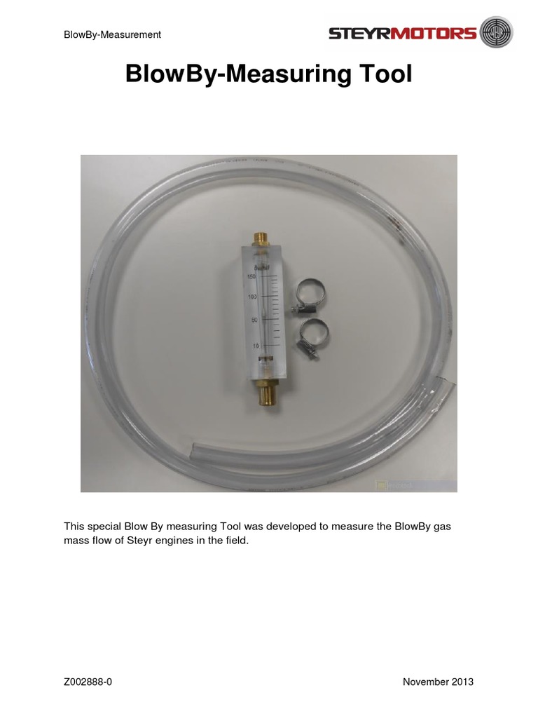 Z002888-0 BlowBy Measuring Tool | PDF | Engines | Gases