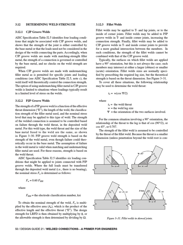 Weld Strength in CJP and PJP Connections | PDF | Welding | Construction