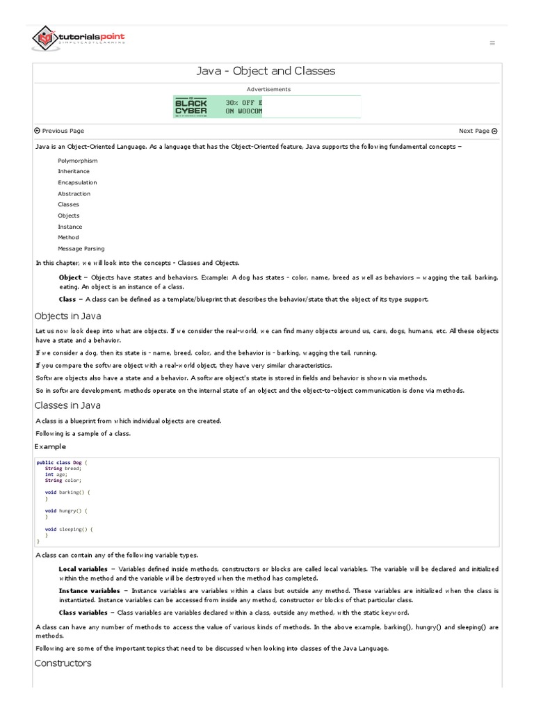 Java Object and Classes | Download Free PDF | Constructor (Object Oriented Programming ...