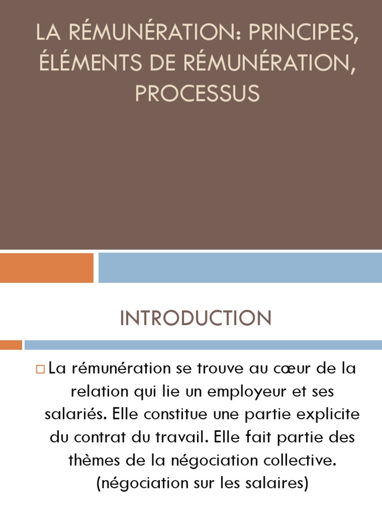 La Remuneration L3 | PDF | Salaires | Actionnaire