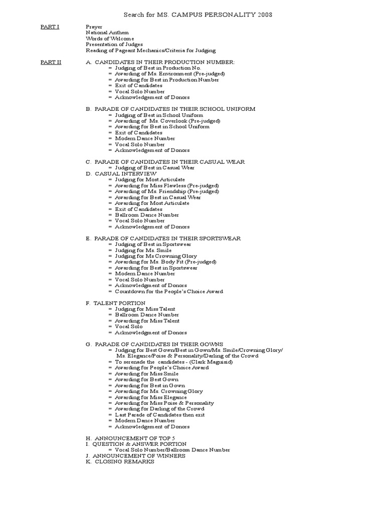 Program Pageant | PDF | Beauty | Clothing
