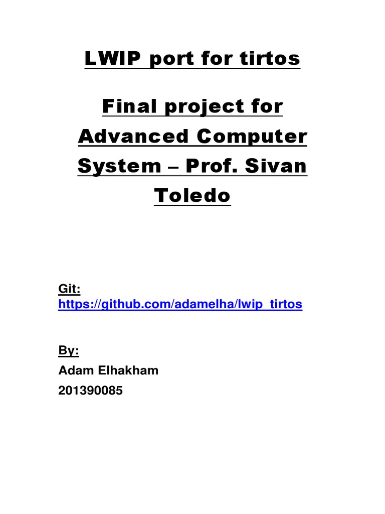 Lwip Port | PDF | Port (Computer Networking) | Network Socket