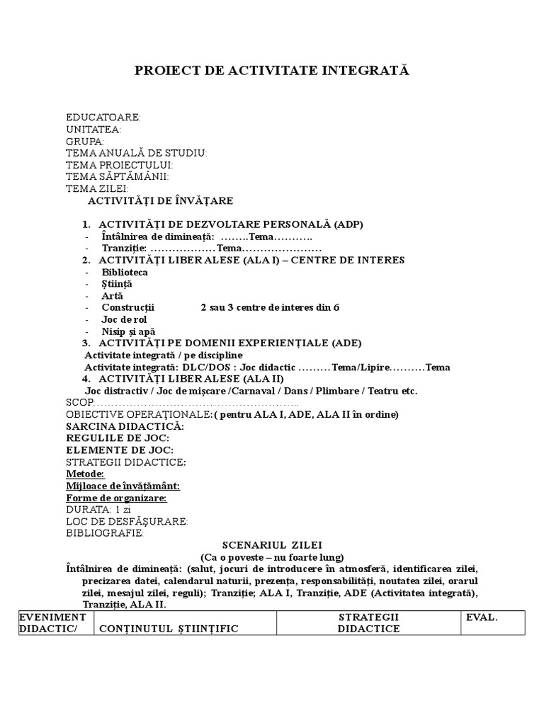 MODEL PROIECT DE ACTIVITATE INTEGRATA.doc