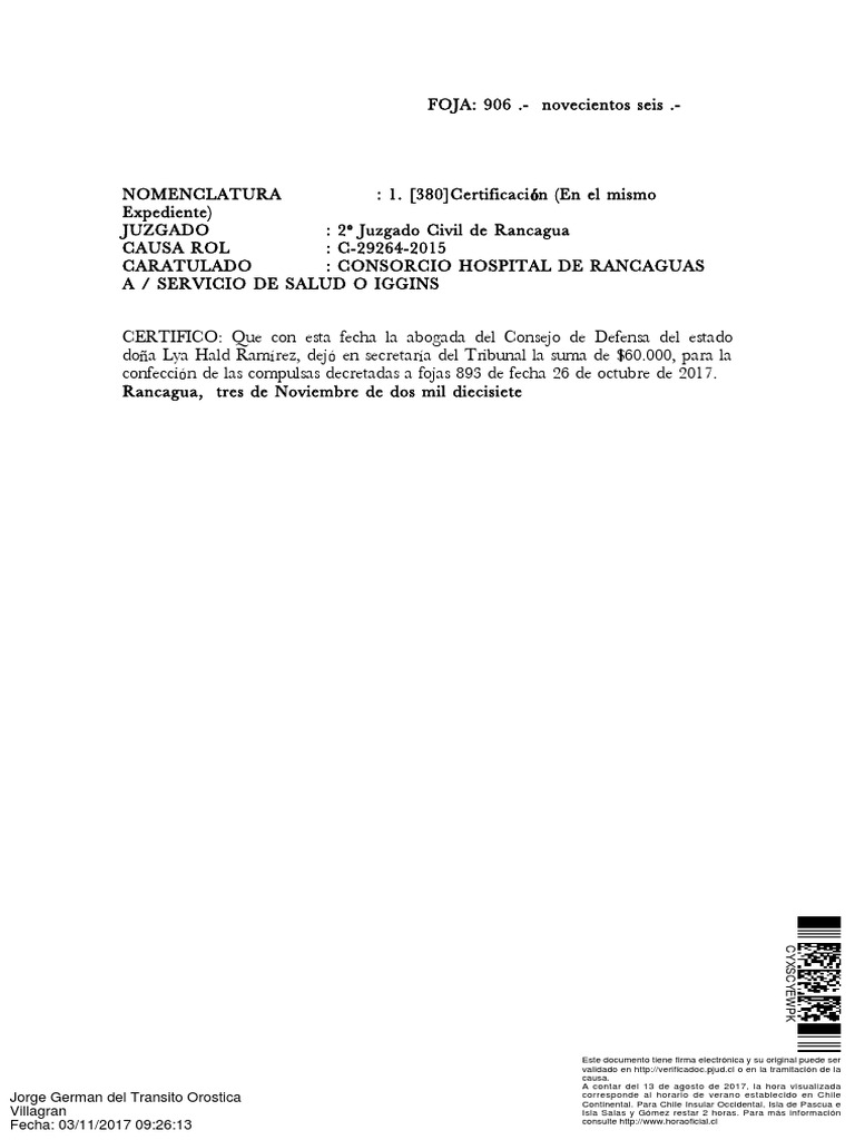 Certificado Compulsas | PDF