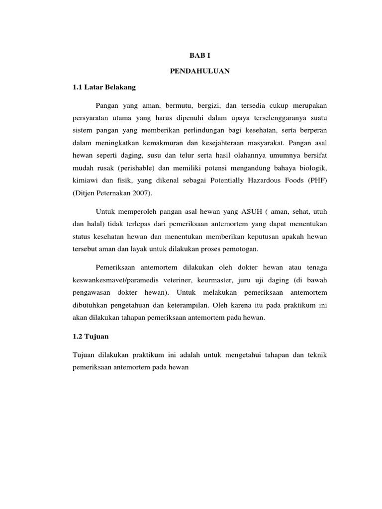 Pemeriksaan Antemortem | PDF