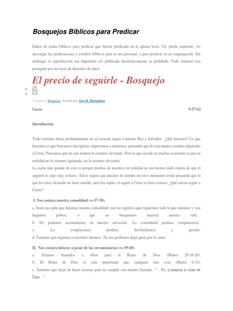 Bosquejos Biblicos para Predicar | PDF | Jesús | Cristo (título)