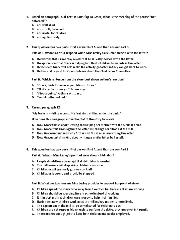 Analyzing "Counting on Grace" Themes | PDF | Language Arts & Discipline