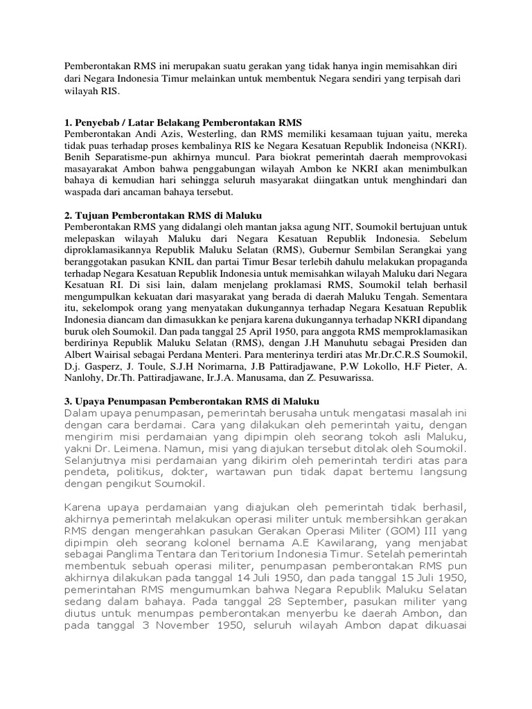 Pemberontakan RMS 2 | PDF | Politik