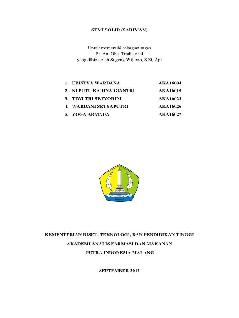 Analisa Sediaan Semi Solid Obat Tradisional | PDF