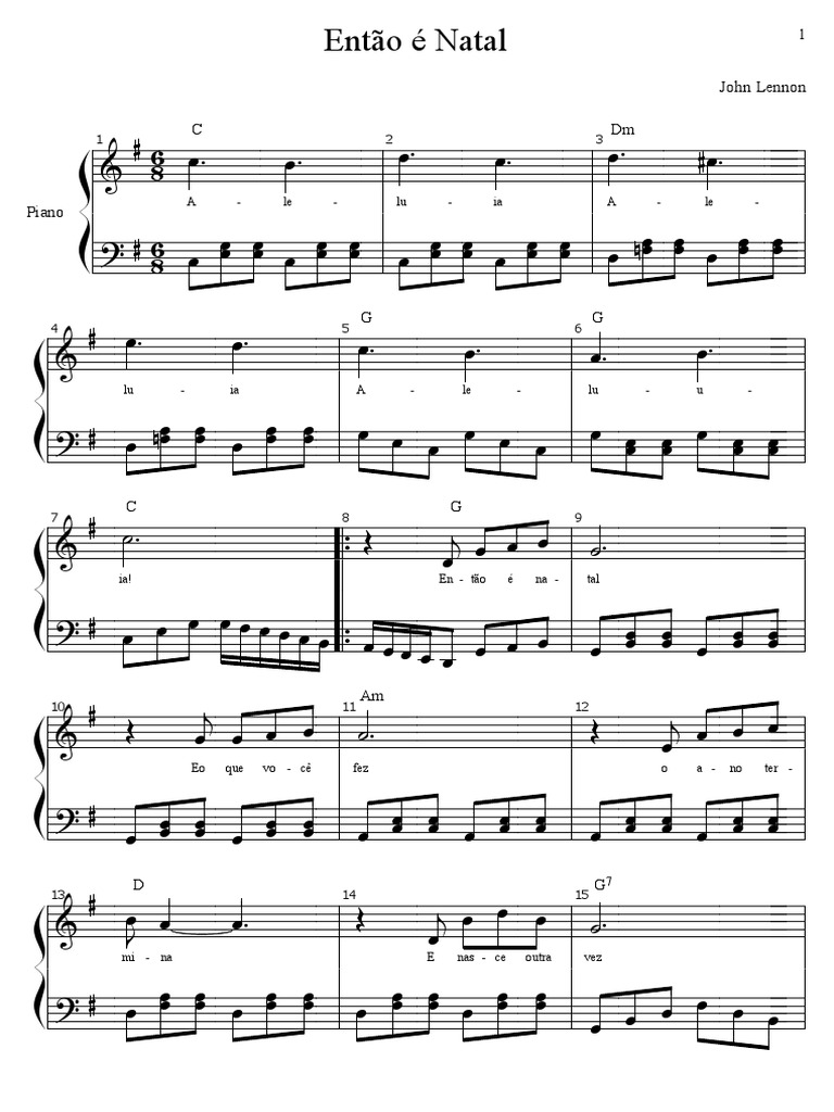 Partituras Faceis Para Piano De Natal 30 PARTITURAS DE NATAL COM MIDIS