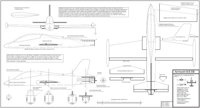 Aermacchi m.b 339 Plan With Parts