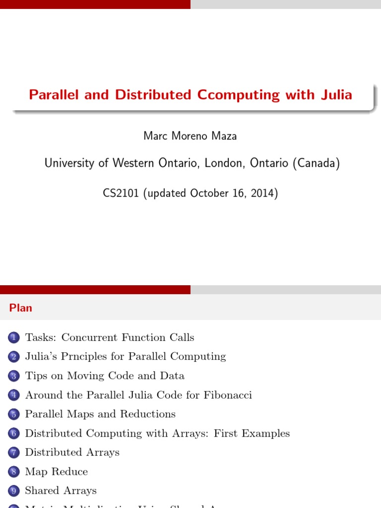 Parallel Computing With Julia Pdf Parallel Computing Message Passing