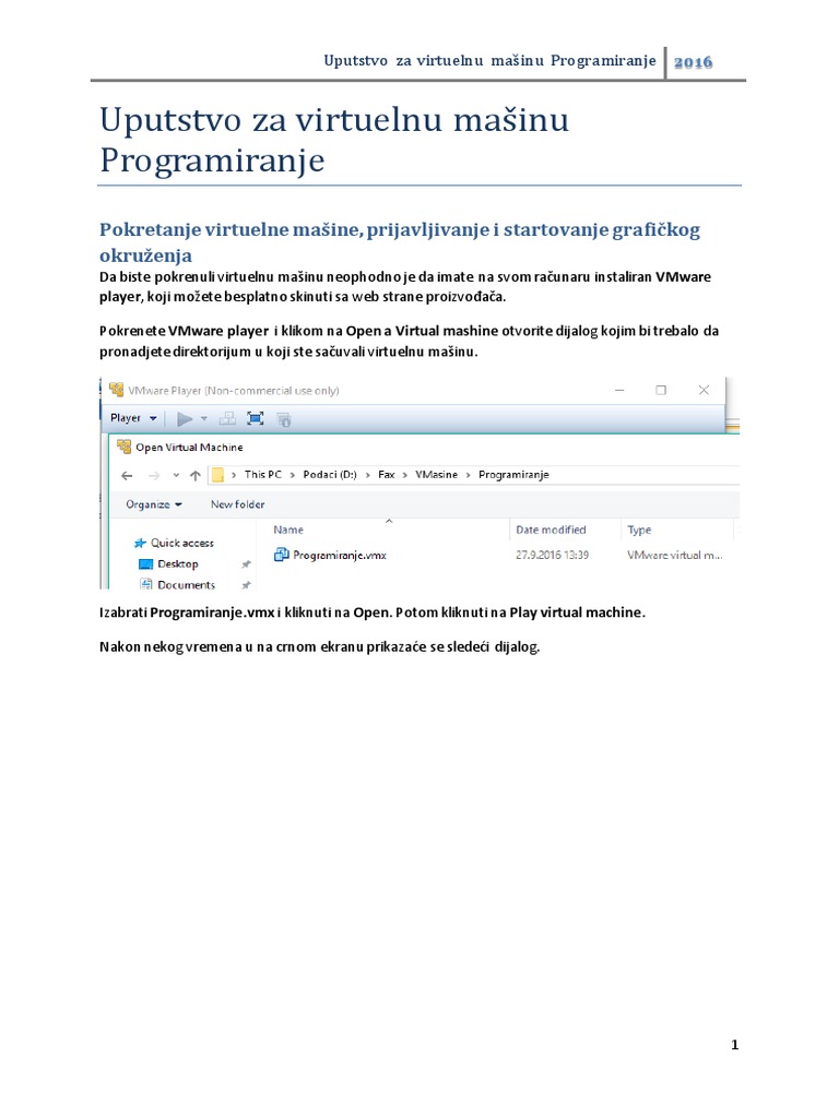 Uputstvo Za Programiranje VM | PDF