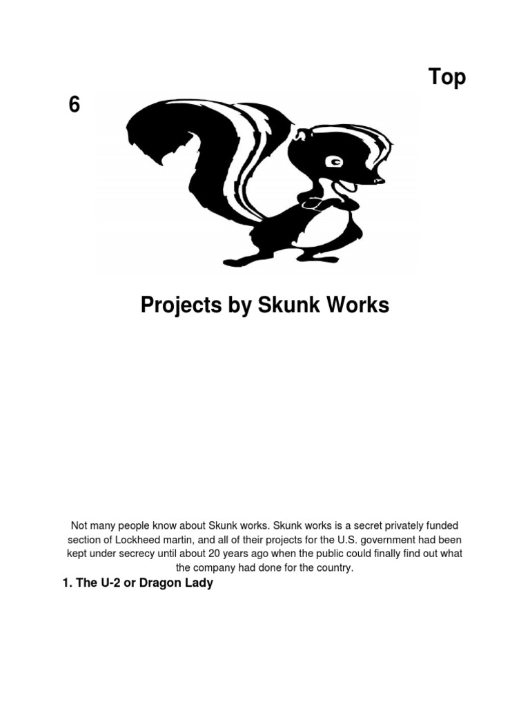 Top 6 Skunk Works Projects Explained | PDF | Lockheed Martin F 35 ...