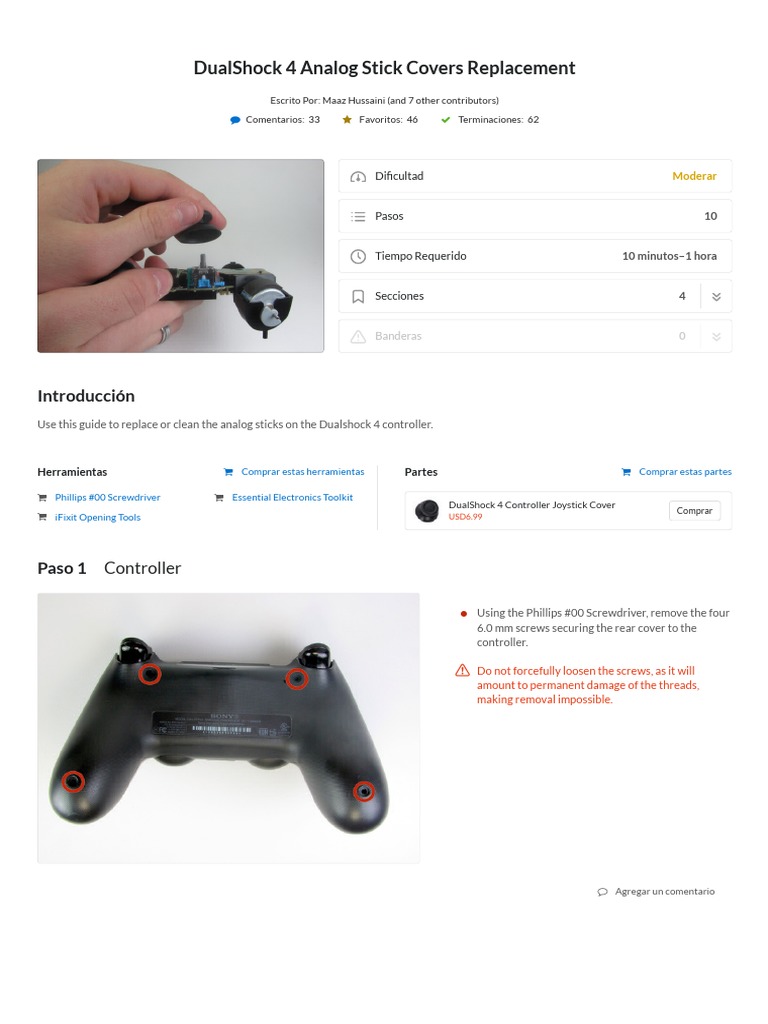 DualShock 4 Analog Stick Covers Replacement | PDF | Electrical ...