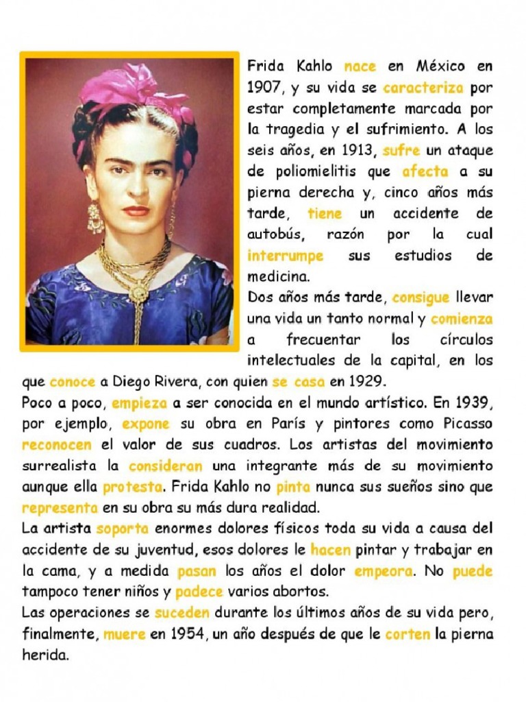Frida Kahlo en Preterito Indefinido E1342632064466 | PDF