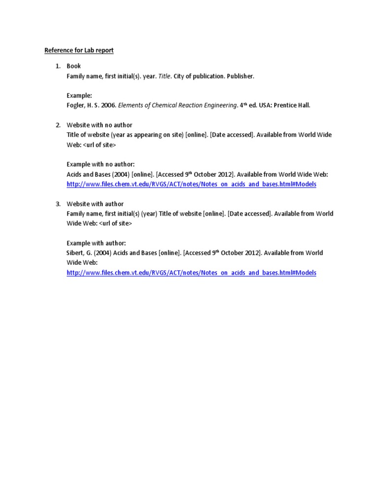Reference Lab Report | PDF