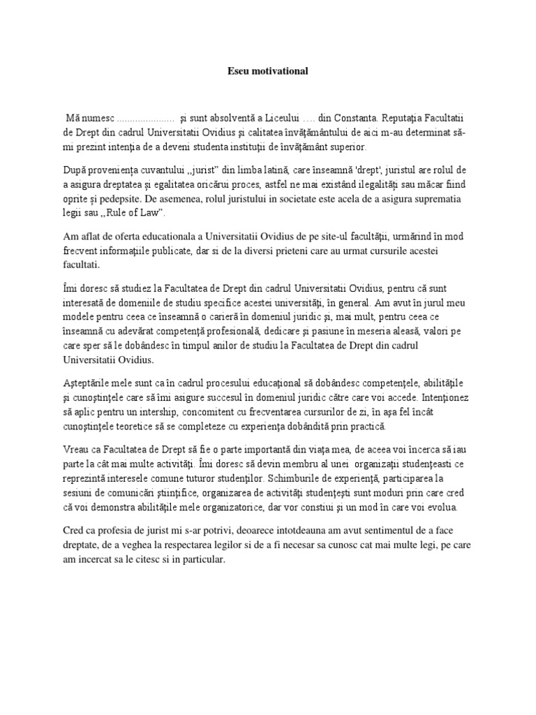 Eseu Motivational | PDF