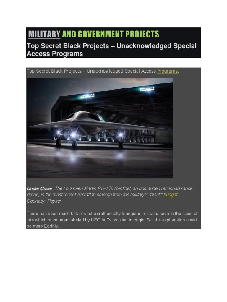 Top Secret Black Budget Projects and Special Access Programs.docx ...