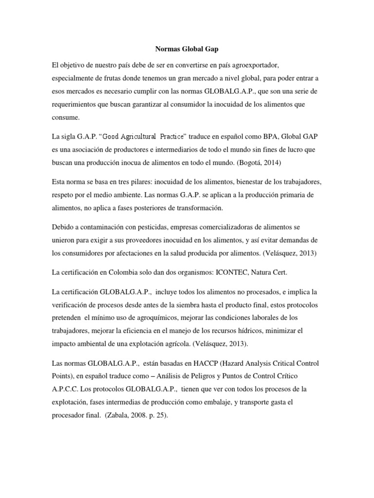 Normas Global Gap | PDF | Calidad (comercial) | Contralor