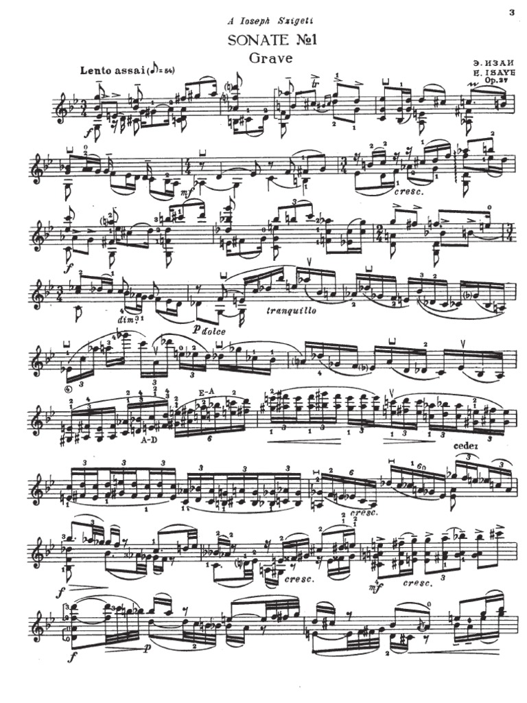 Ysaye - 6 Sonatas For Violin Solo Opus 27 | PDF