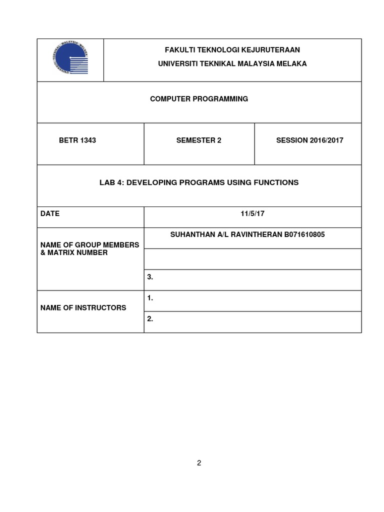 Lab 4 Programming Pdf Subroutine Parameter Computer Programming 0224