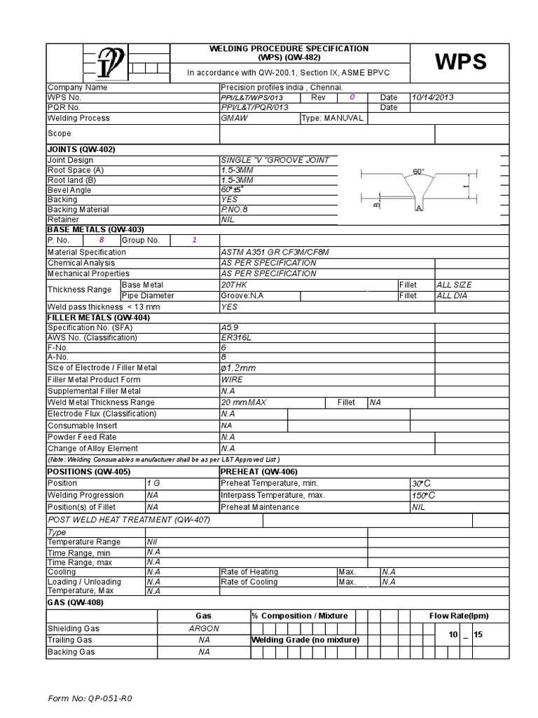 Tips Wps Format | PDF | Welding | Construction