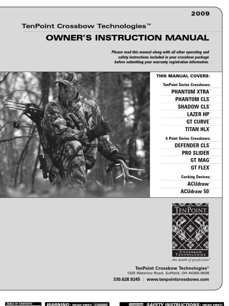 2009 TenPoint Crossbow Owners Manual | PDF | Trigger (Firearms) | Bow ...