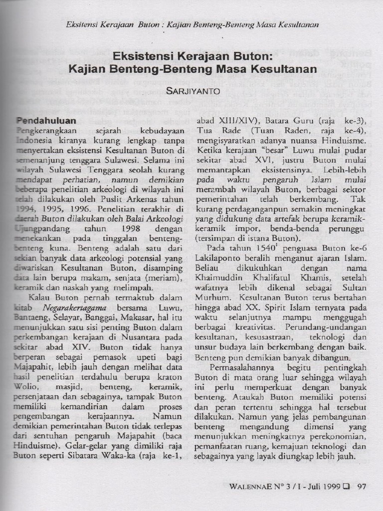Benteng-Benteng Di Bawah Naungan Kesultanan Buton | PDF