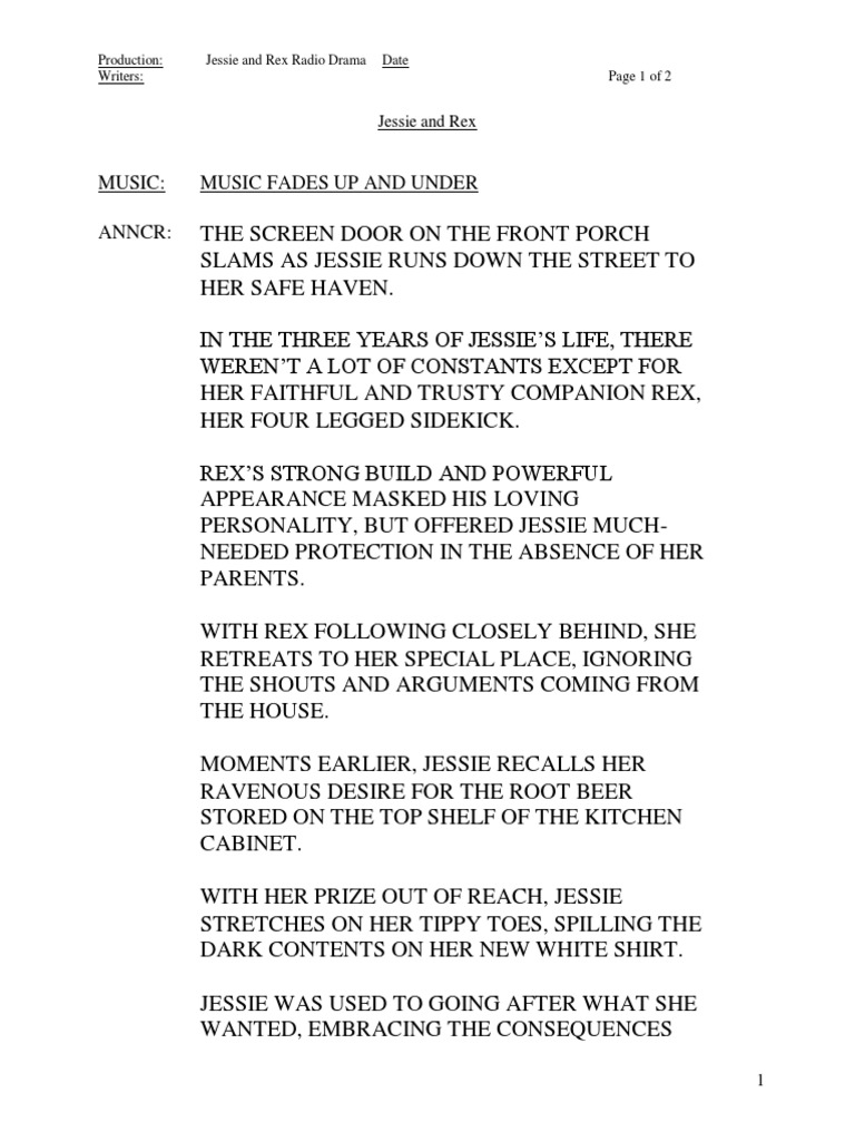 Jessie and Rex Script | PDF