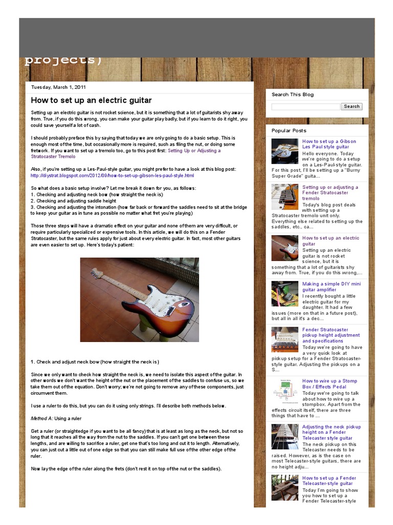 How to Perform a Basic Electric Guitar Setup to Improve Playability and ...