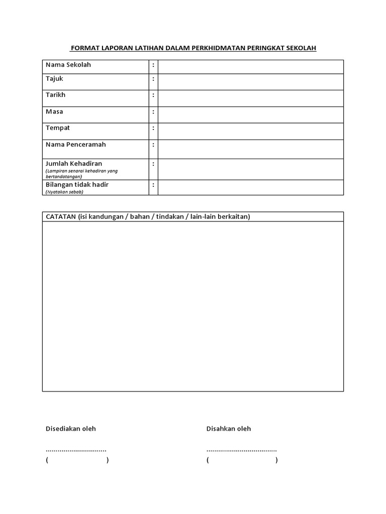 Format Laporan Latihan Ladap | PDF