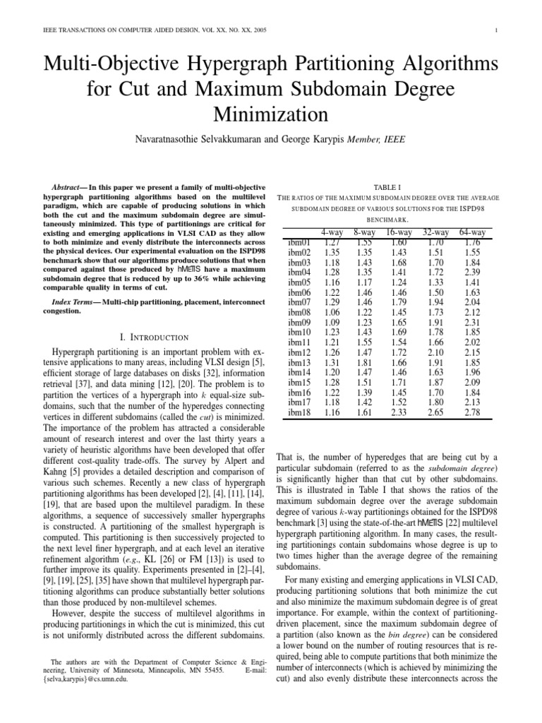 Multi Objective Hypergraph Partitioning Algorithms For Cut And Maximum Subdomain Degree