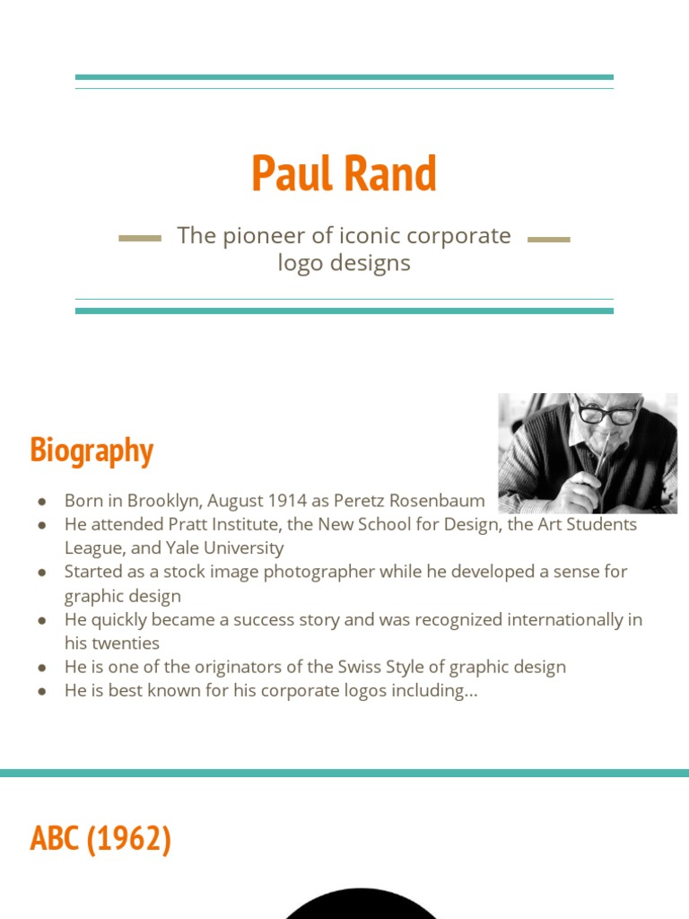 Paul Rand: Iconic Logo Designer Biography | PDF