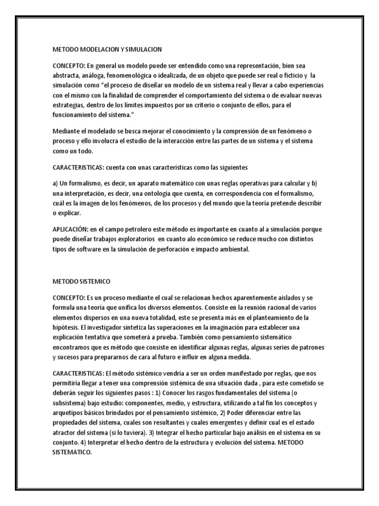 Métodos de Modelación y Simulación en Investigación | PDF | Simulación ...