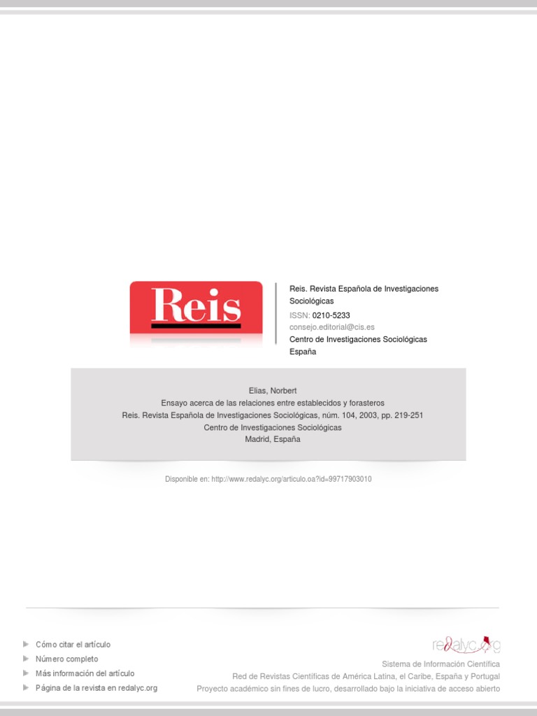 Ensayo Acerca de Las Relaciones Entre Establecidos y Forasteros PDF ...