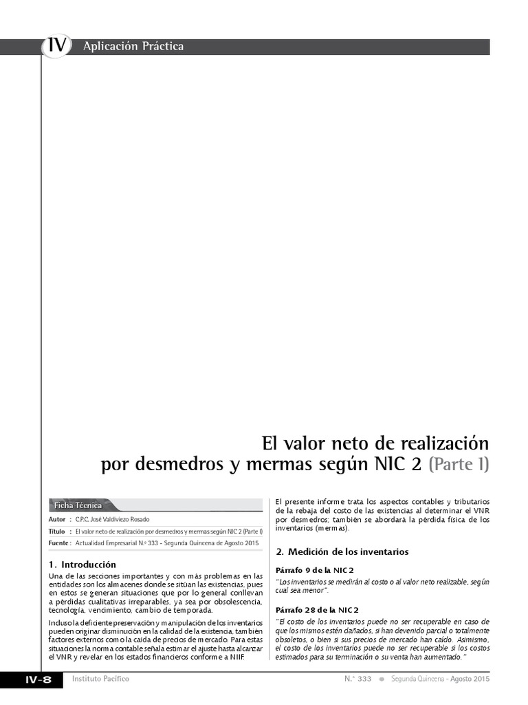 Merma y Desmedro 1 | PDF | normas internacionales de INFORMACION ...