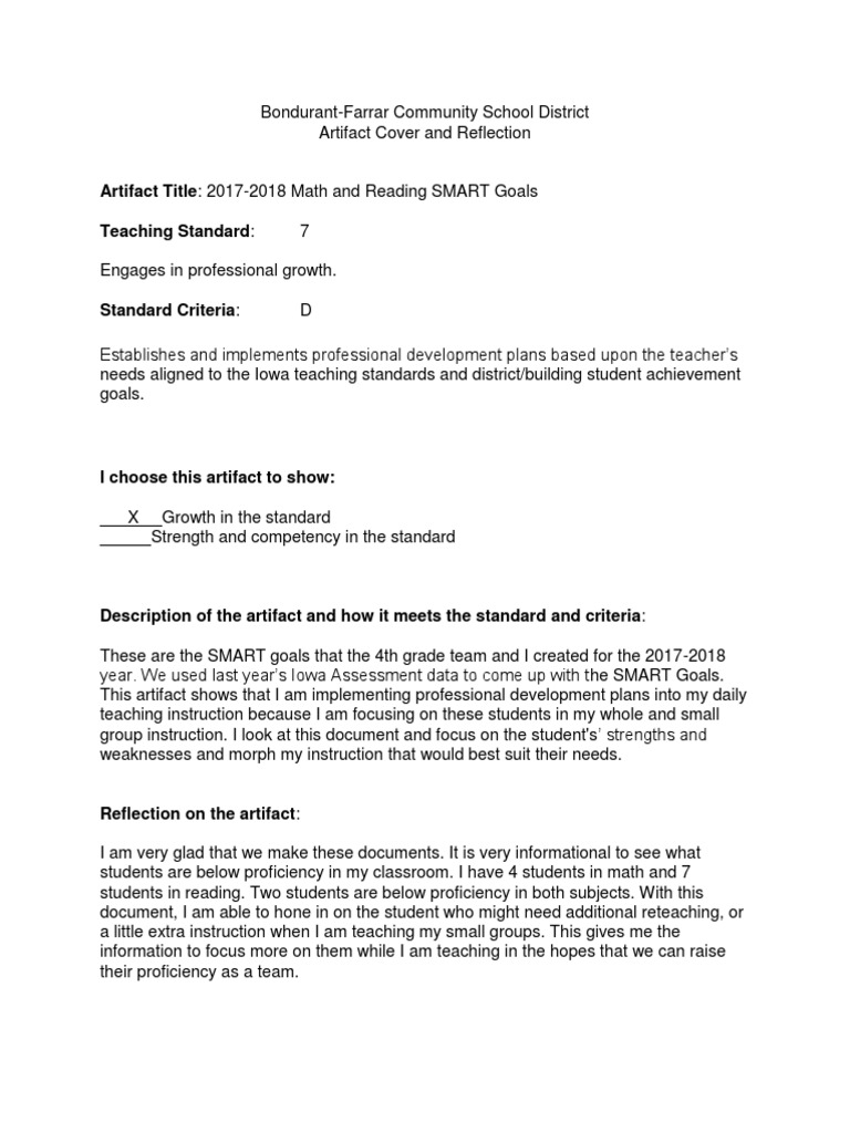 Artifact Cover Sheet 7-d | PDF | Career & Growth