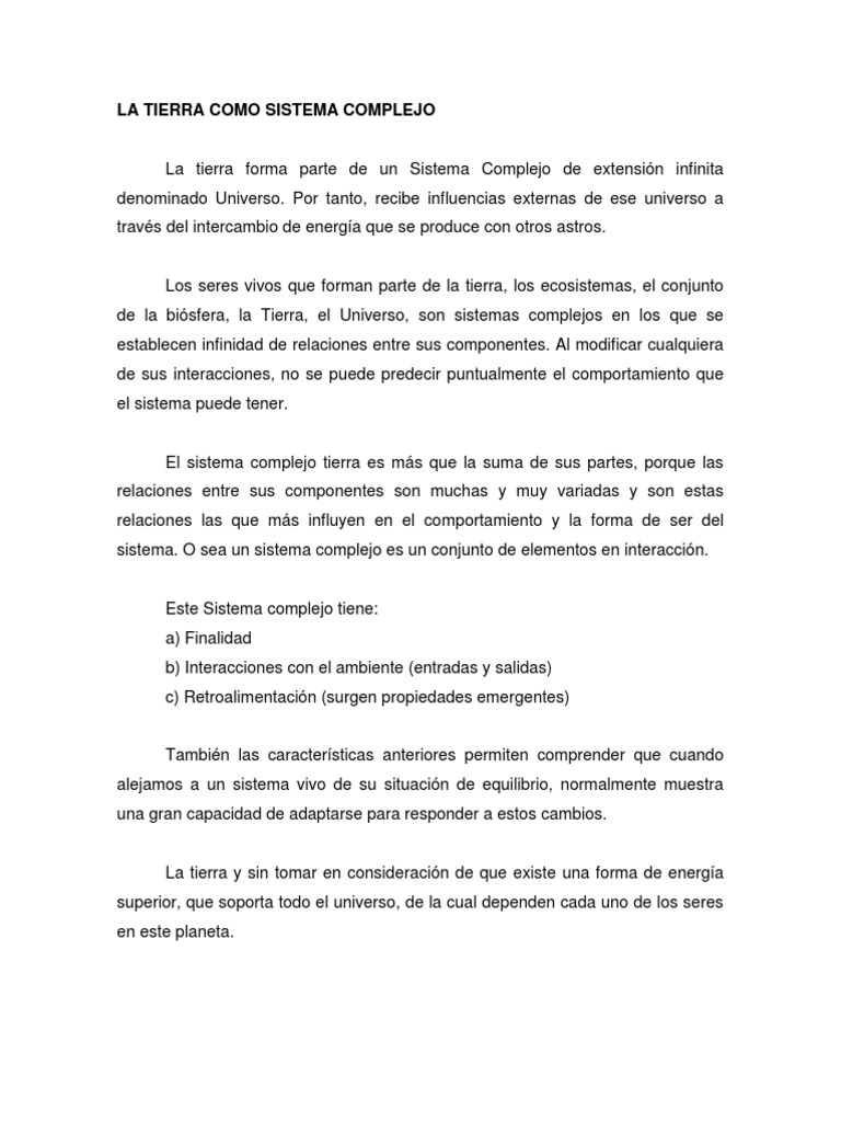 La Tierra Como Sistema Complejo | PDF | Agricultura | Venezuela